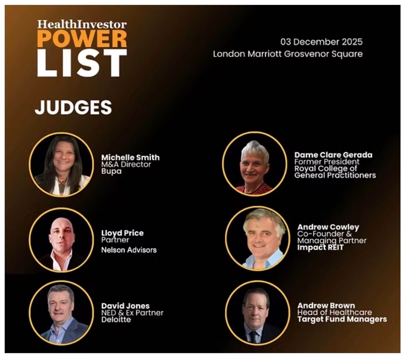 HealthInvestor Power List 2025 Awards: Nelson Advisors joins the Judges ...
