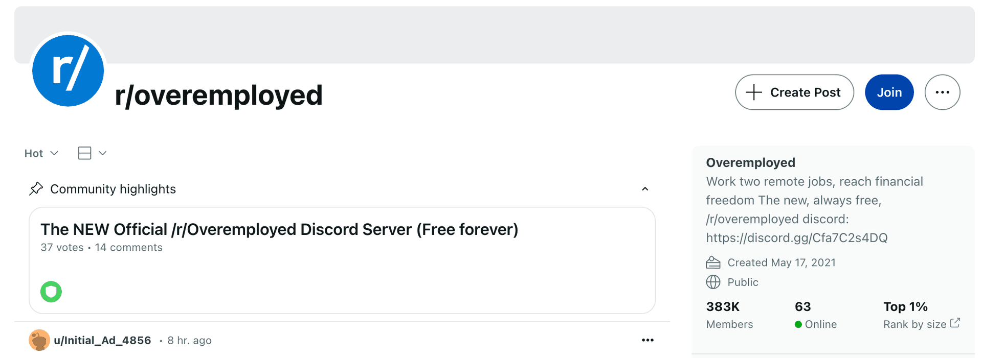 overemployed reddit, what is it?