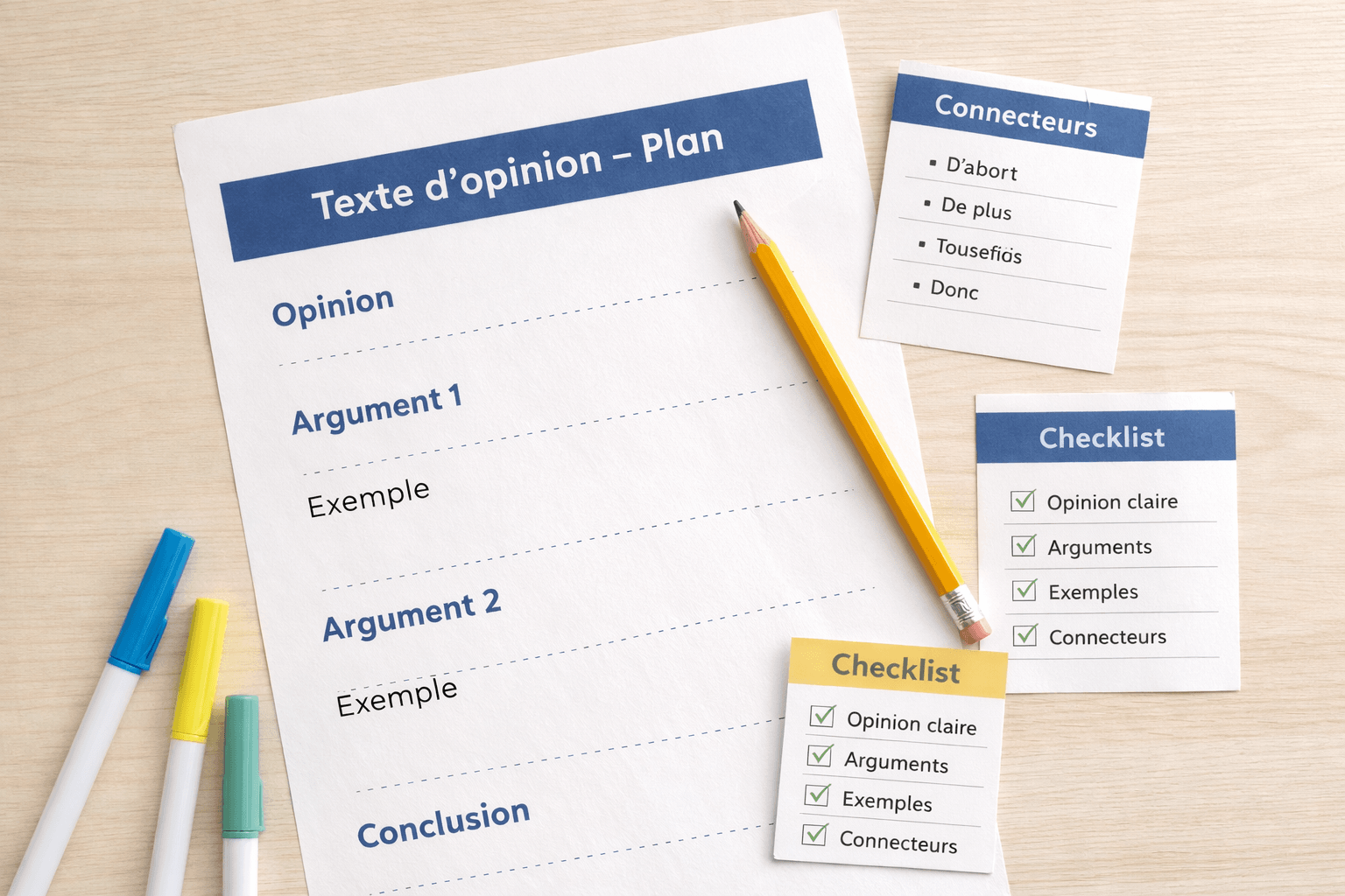 Réussir un texte d’opinion en 6e année : méthode + exemples
